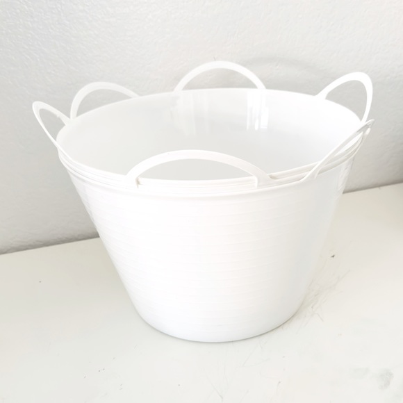 Storage & Organization | White Plastic Tub Bin Bucket W Handles Storage ...